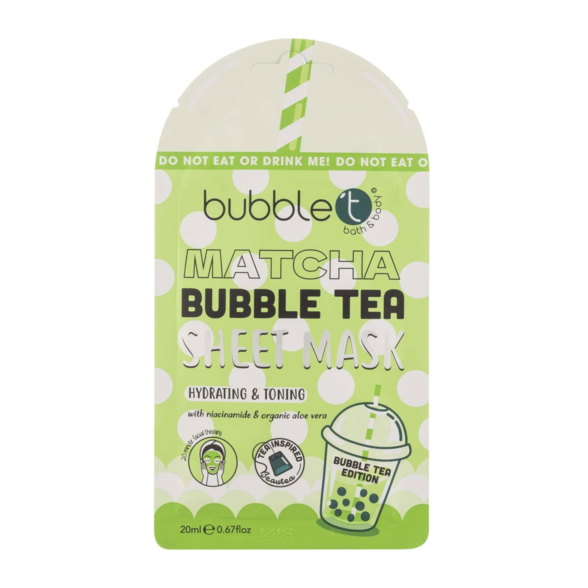 Bubble T Matcha Hydrating Sheet Mask 20ml – Zest Beauty
