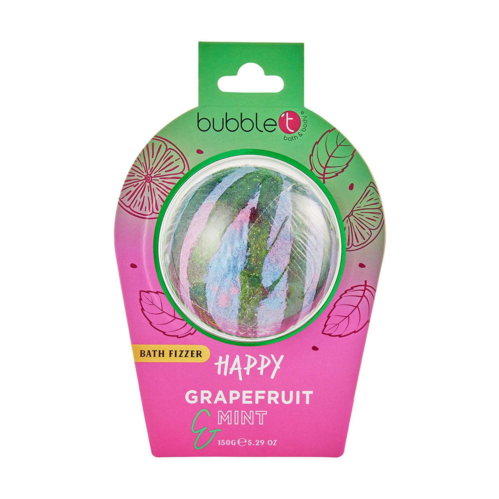 Bubble T Grapefruit & Mint Happy Bath Fizzer 150g – Zest Beauty